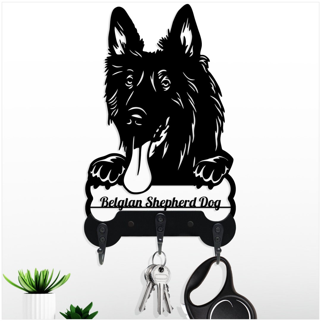 Key Rack Belgian Shepherd Dog V1 Design Dog Gift Customizable With 3 ...