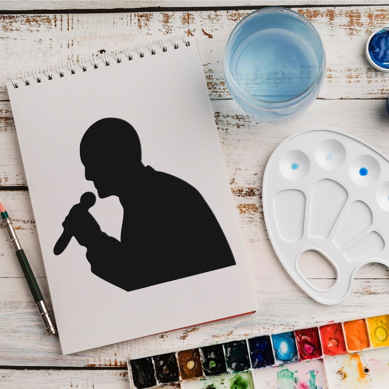 Stencil Man Silhouette V34 Design Stencil DIY Airbrush Pattern Wall ...