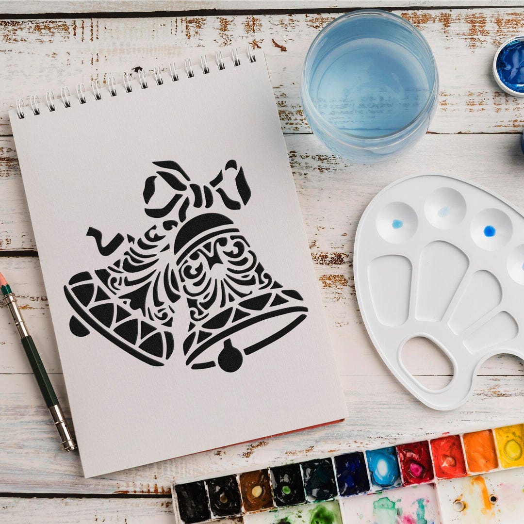 Stencil Christmas Bell V4 Design Stencil DIY Airbrush Pattern Wall ...