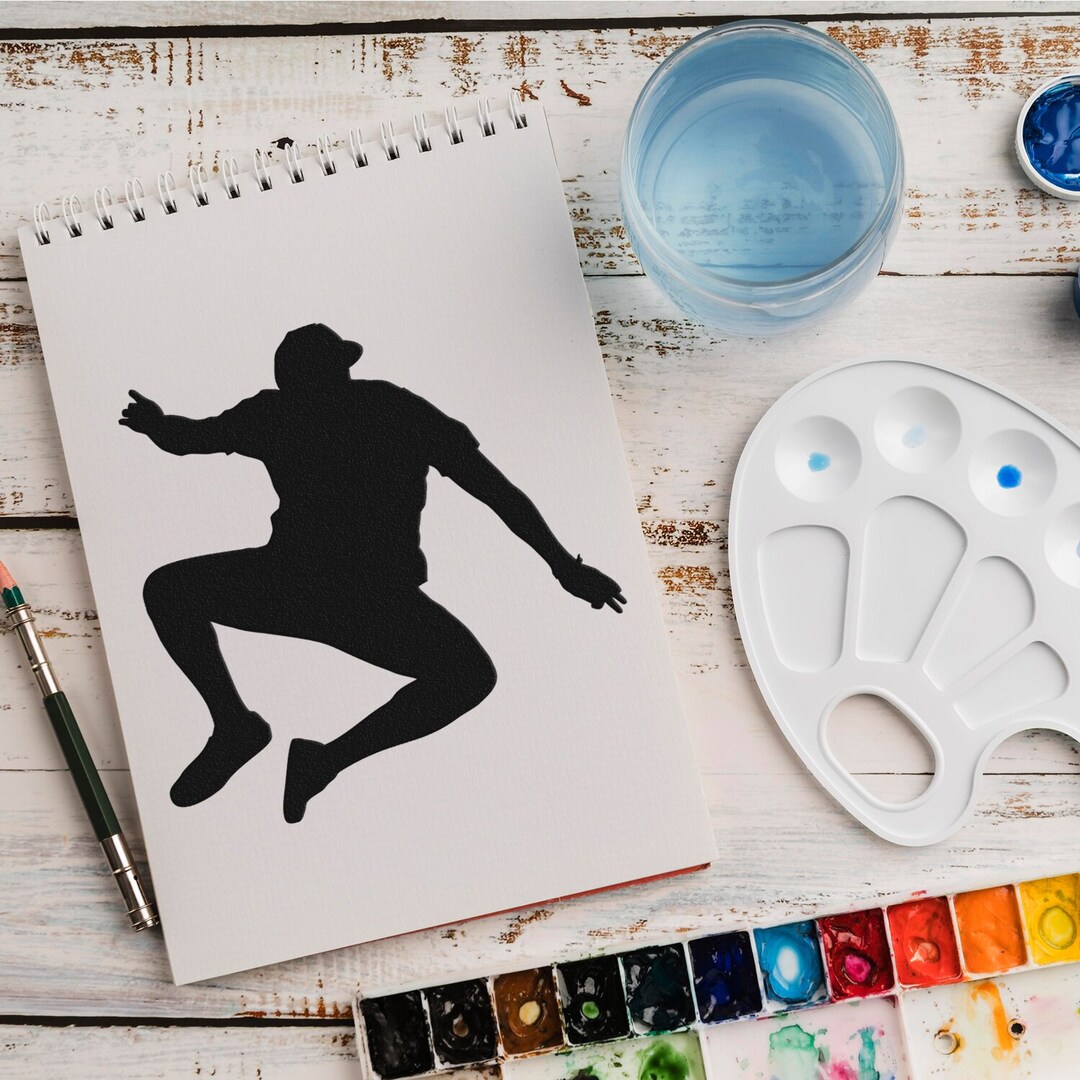 Stencil Man Silhouette V22 Design Stencil DIY Airbrush Pattern Wall ...