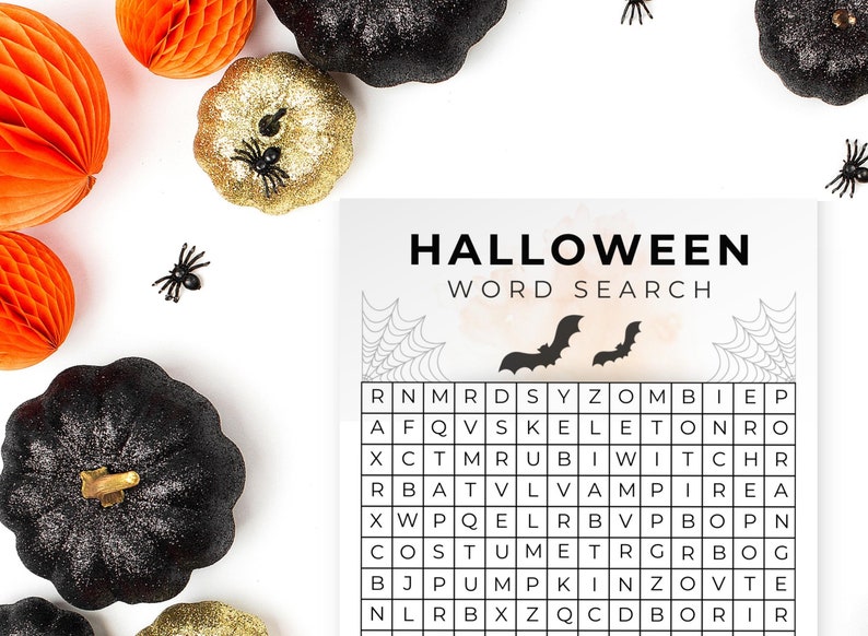 Halloween Word Search Printable Kids Activity Book for Halloween ...