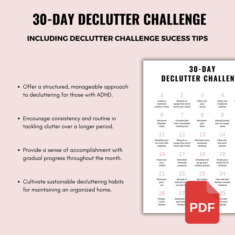 ADHD Cleaning Planner Bundle, Printable Cleaning Planner Declutter Home ...