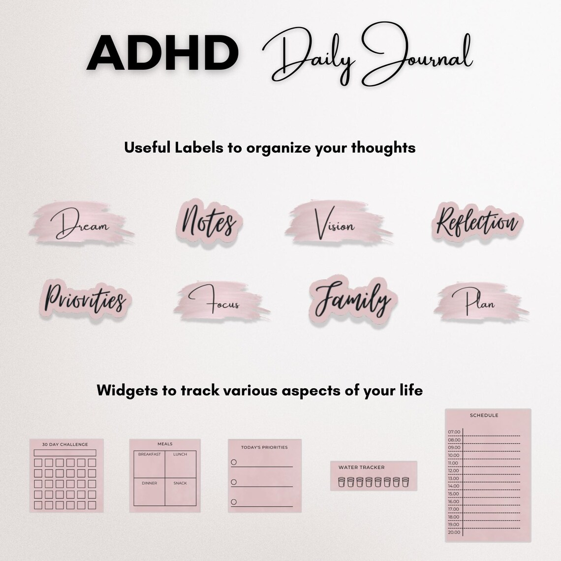 Goodnotes Daily Journal ADHD 2024 Adult Digital Planner Organizer iPad ...