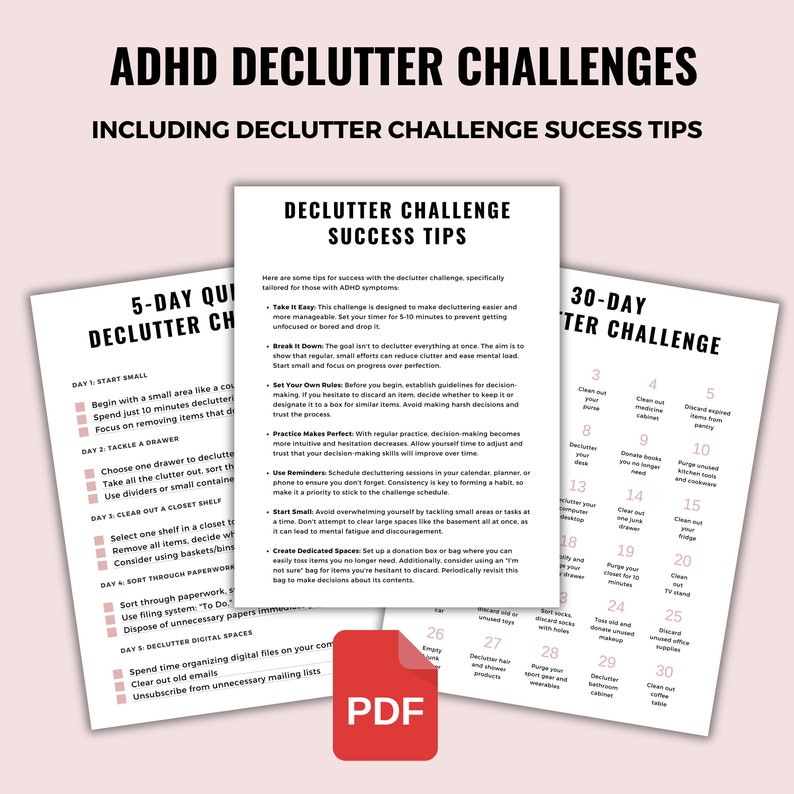 ADHD Cleaning Planner Bundle, Printable Cleaning Planner Declutter Home ...