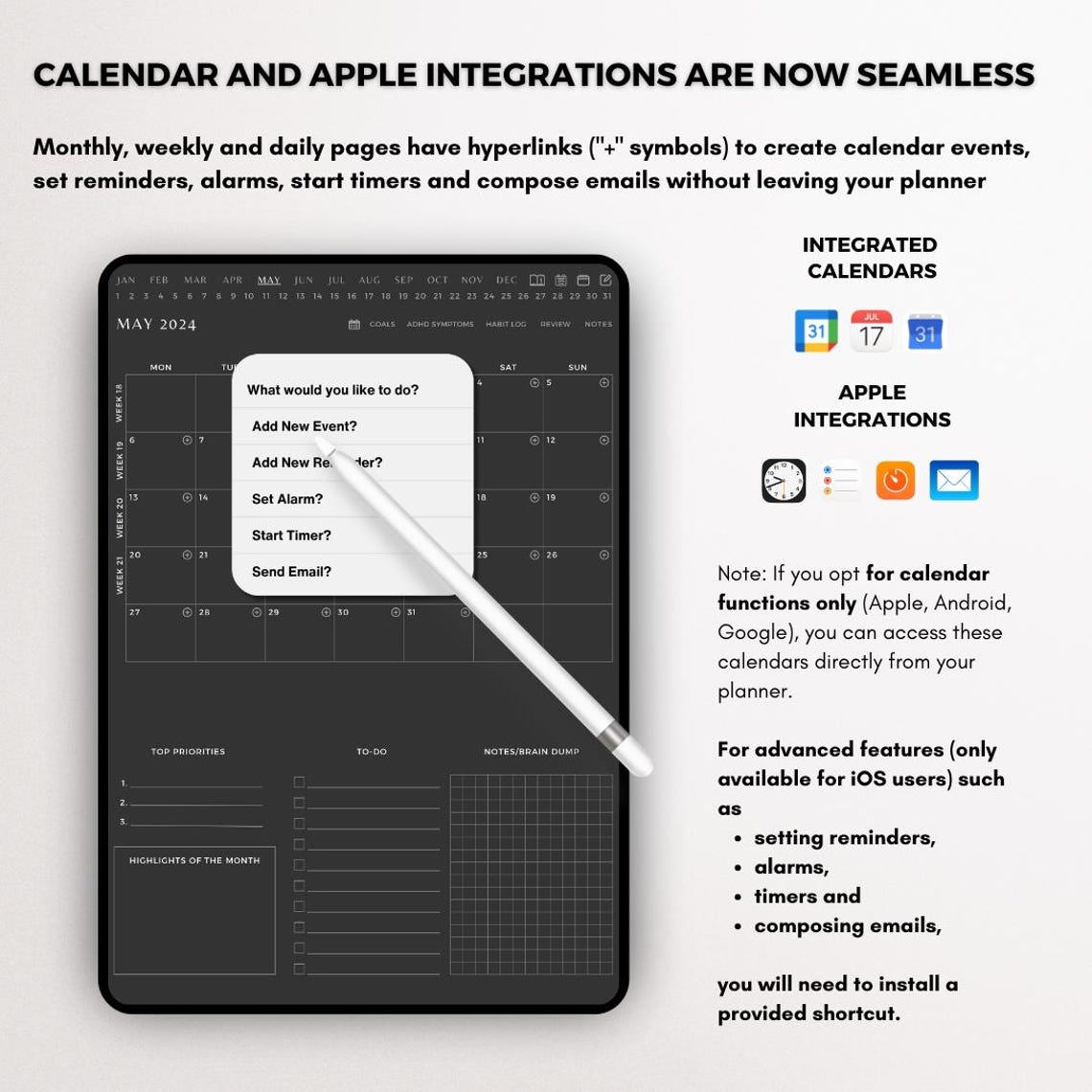 ADHD Digital Planner Journal iPad Goodnotes Notability 2025 Daily ...
