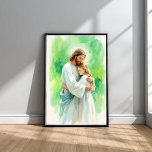Jesus Embracing a Young Woman – Christian Wall Art, Divine Love and ...