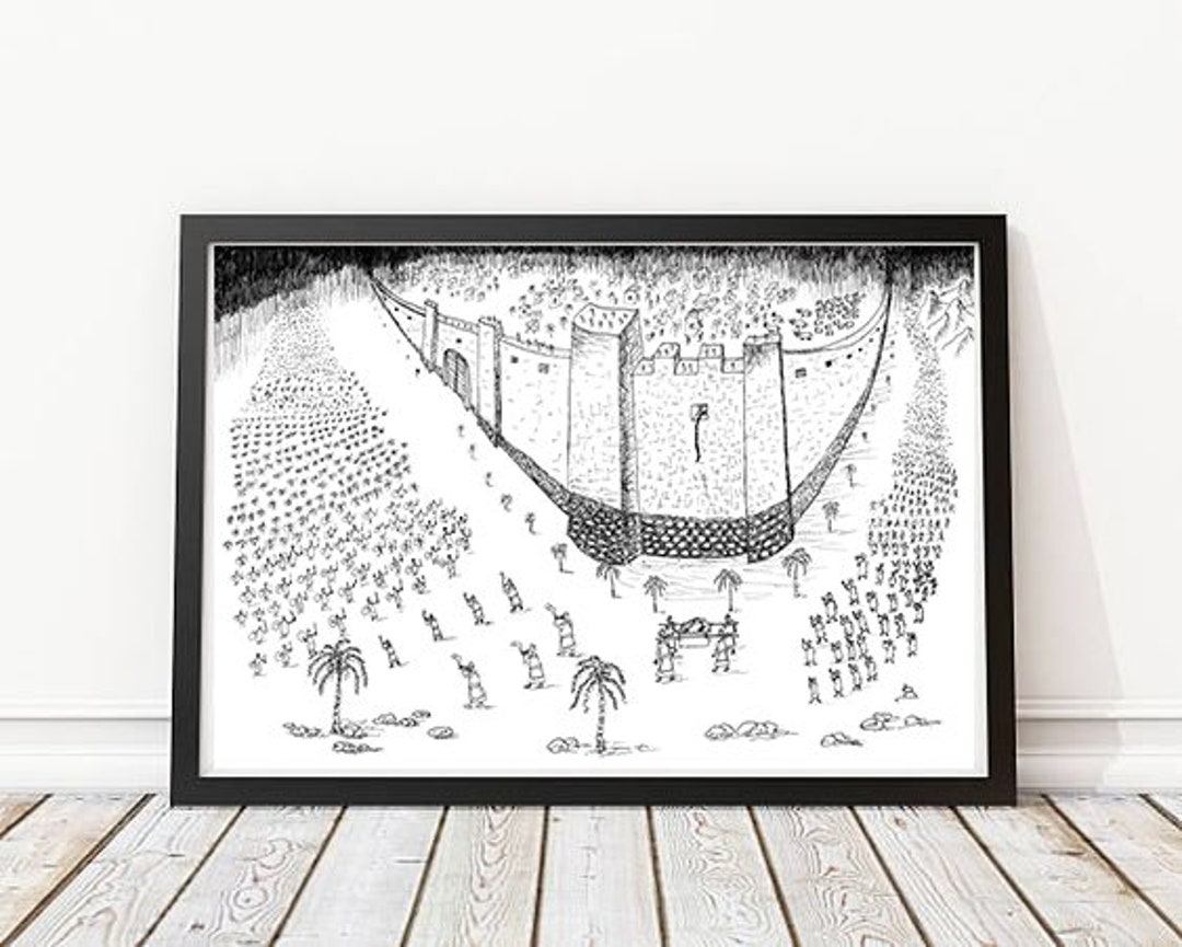 Walls of Jericho, Digital Printing! Bible Verse Art,christian Poster ...