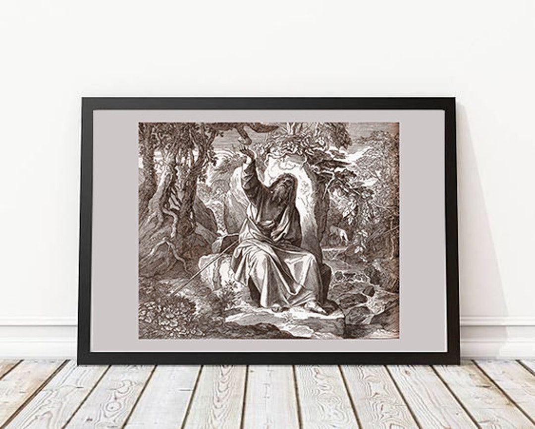 Digital Printing! Prophet Elijah and the Ravens, Bible Wall Art, Bible ...