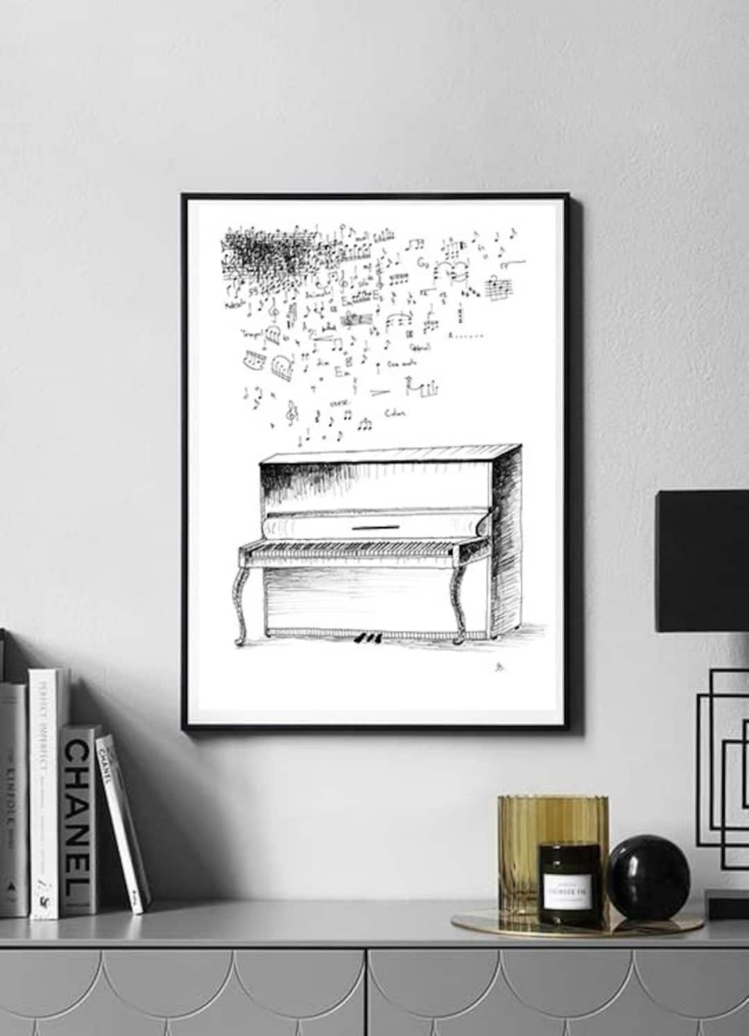 Piano Music Notes Art Print: Minimalist Painting (digital Download) - Etsy