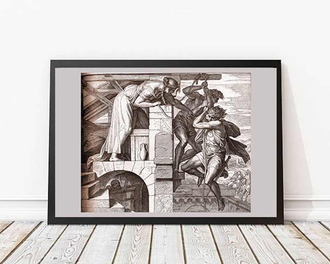 Rahab and the Spies Vintage Bible Art Print (digital Download) - Etsy