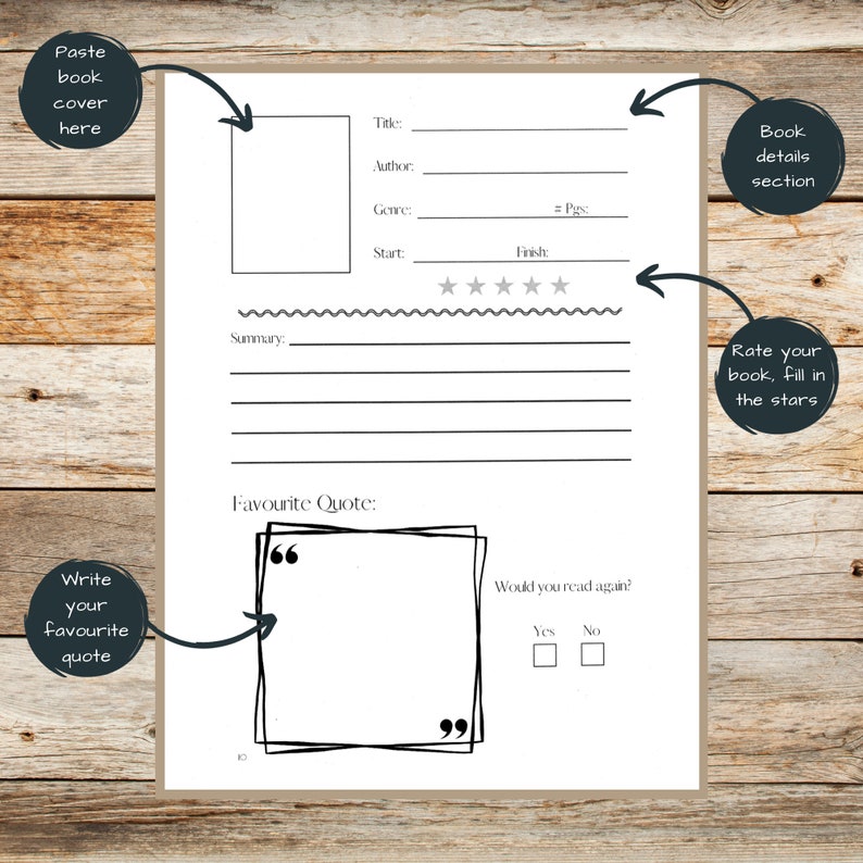 Book Review Printable - Etsy