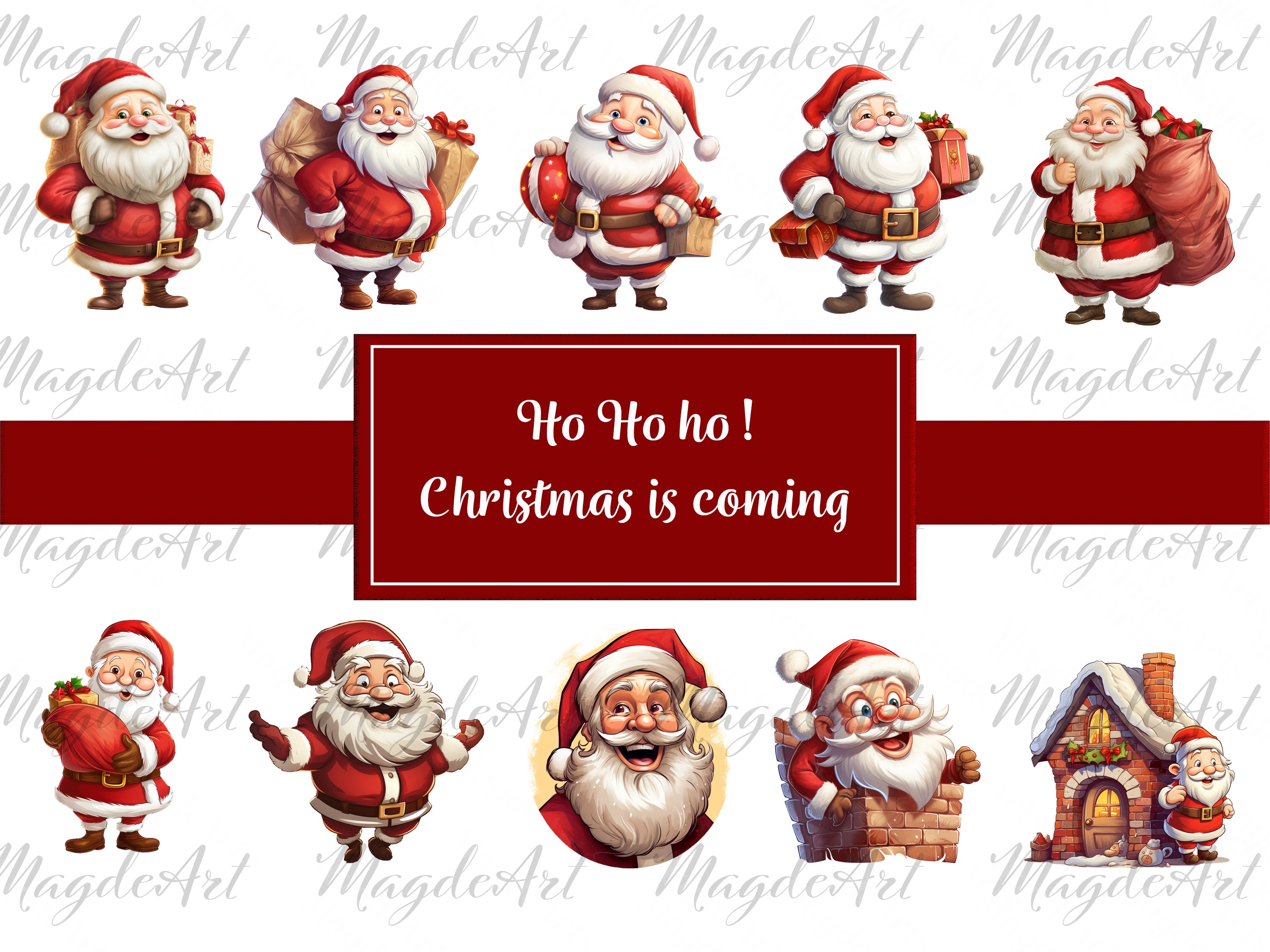 Santa Claus Clipart Transparent PNG Suitable for Cards, Planners ...