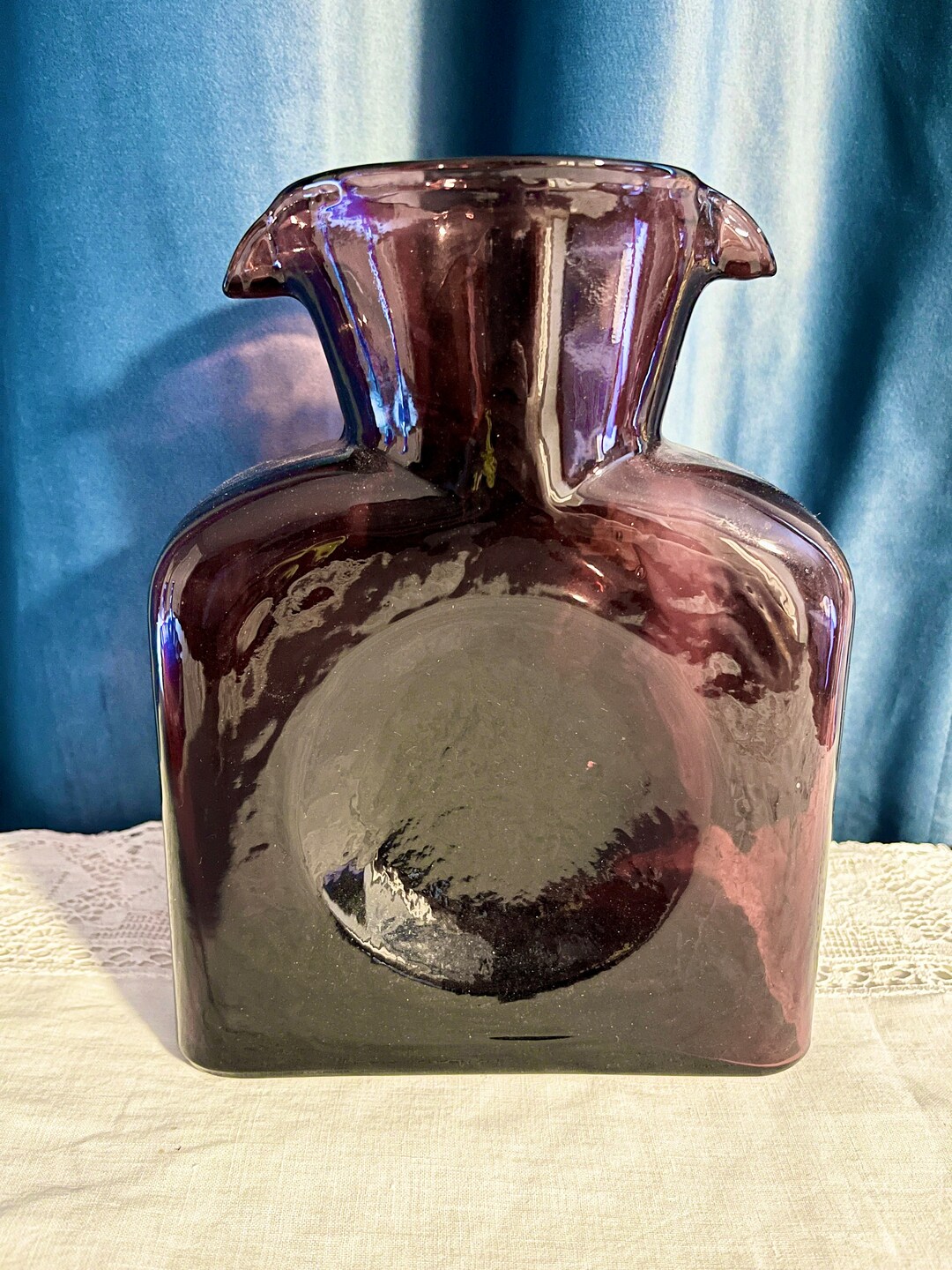 Gorgeous Large Vintage Blenko Amethyst Double Spout Pitcher Vase - Etsy