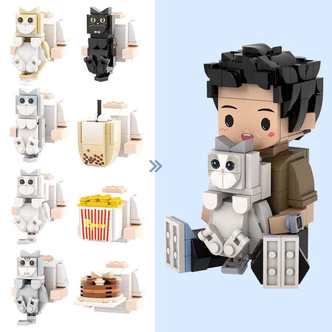 Custom Cute Brick Figures Personalized Sitting Brick Figures Small ...