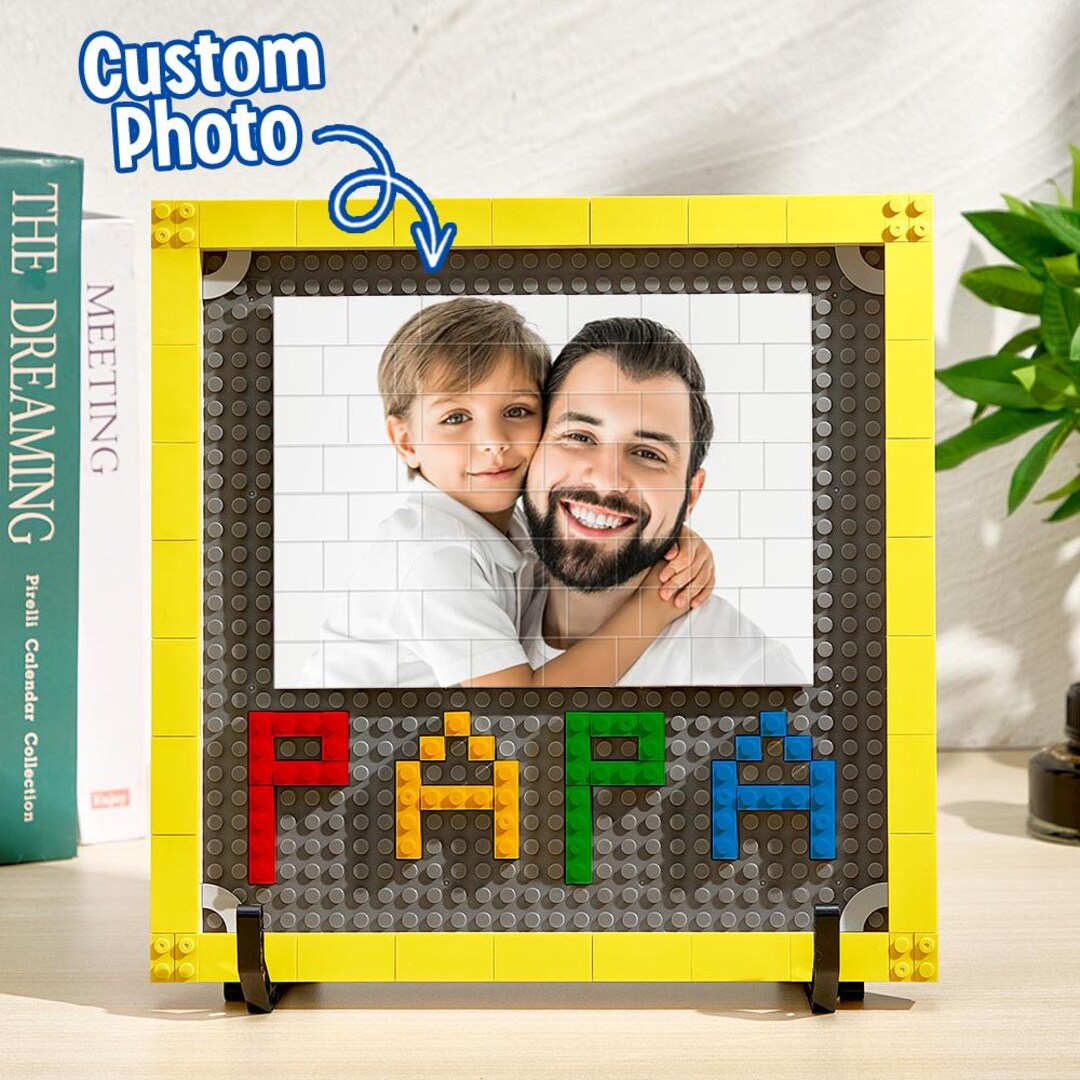 Personalized Photo Building Brick Puzzles Custom Papa Building Block ...
