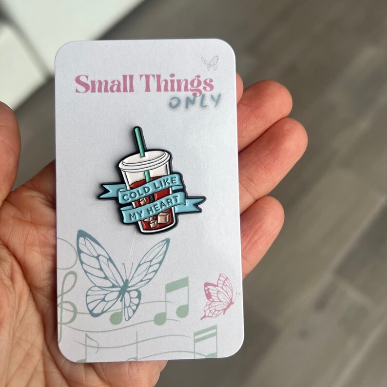 Cold Like My Heart Pin, Soft Enamel Pins for Girls, Iced Coffee Lover ...