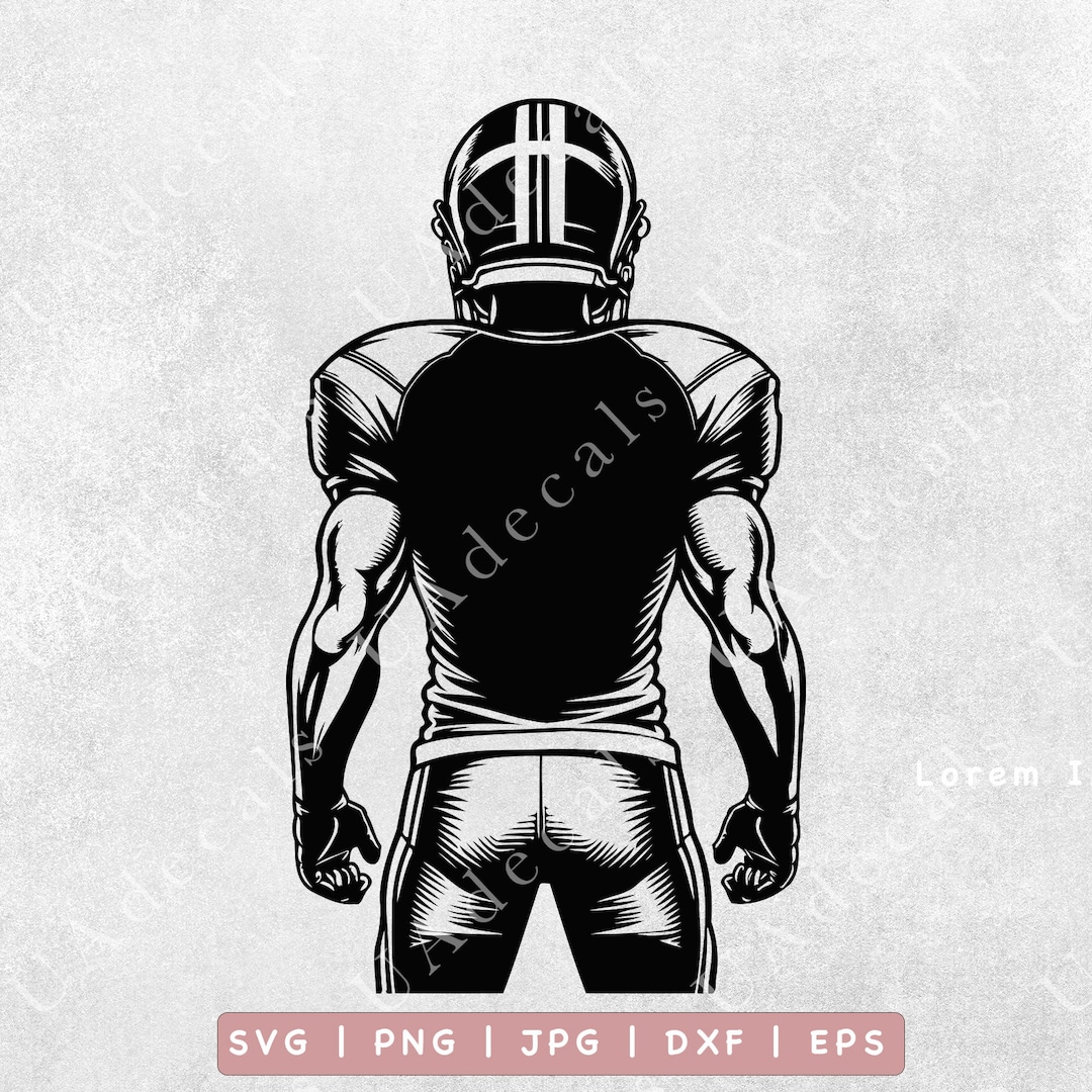 Football Player Silhouette SVG, PNG, Jersey Shirt Graphic (digital ...