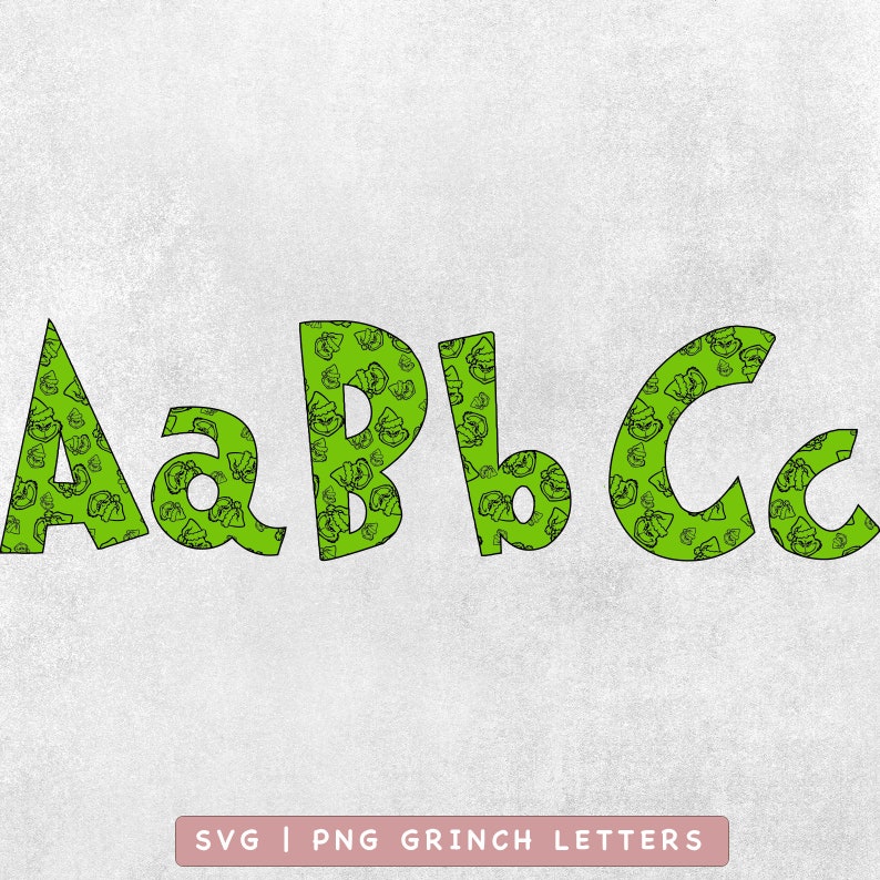 Grinch Font Svg Christmas Grinch Clipart Cartoon Font For Cricut Funny Grinch Face Font Svg File