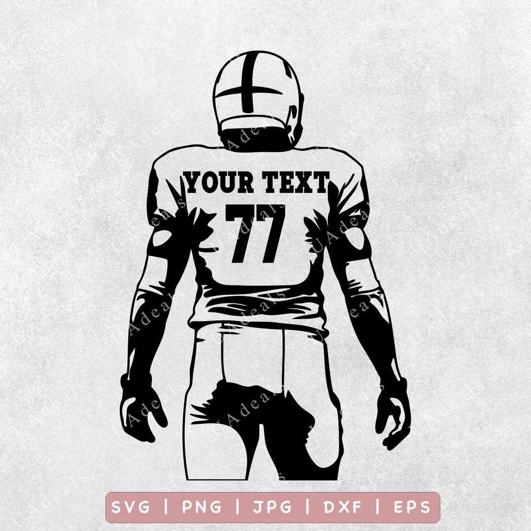 Custom Football Player SVG, Personalized Team Name (digital Download ...
