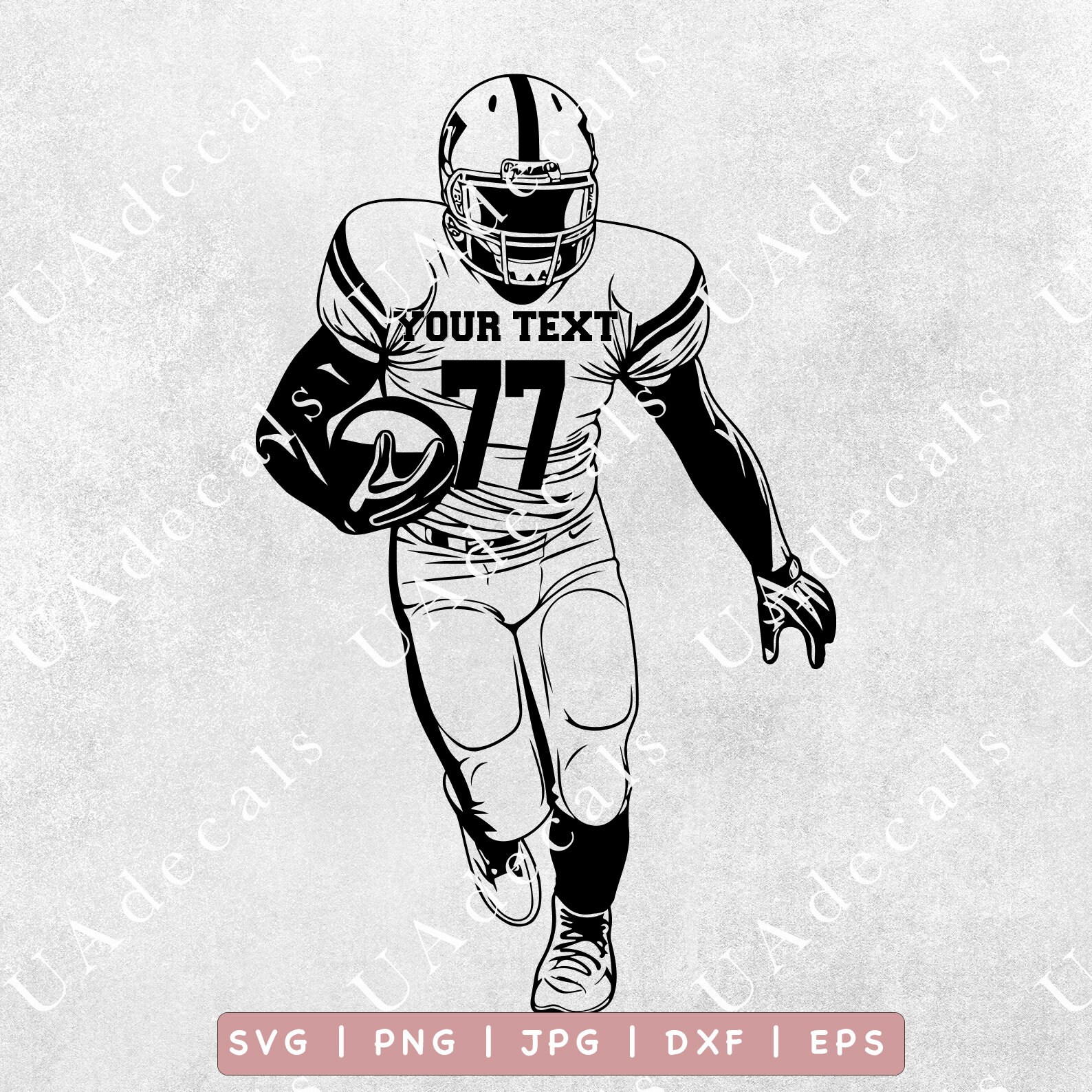 Football Player SVG, Customizable Football SVG, Personalized Football ...