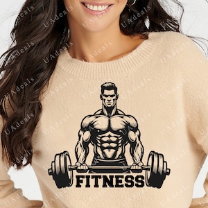 Gym Logo SVG PNG, Gym Svg, Bodybuilder Logo SVG, Custom Logo Muscle Man ...