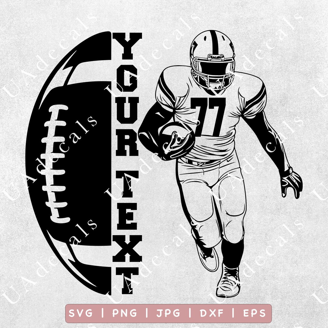 Custom Football Player SVG | Personalized Name & Number (digital ...