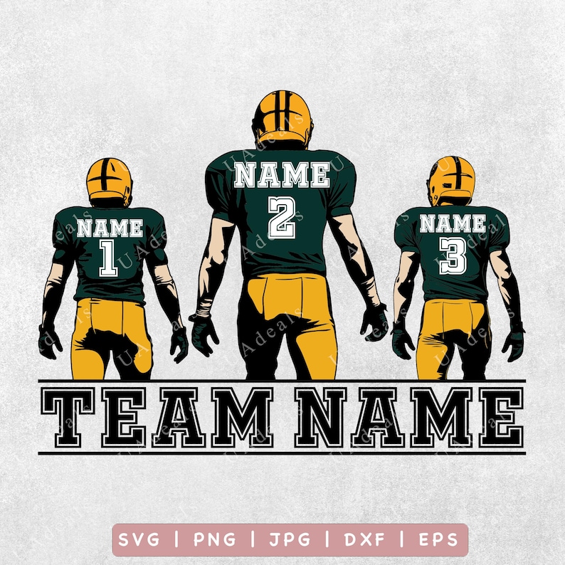 3 Football Player SVG, Football Team SVG, Player Name Svg, American ...