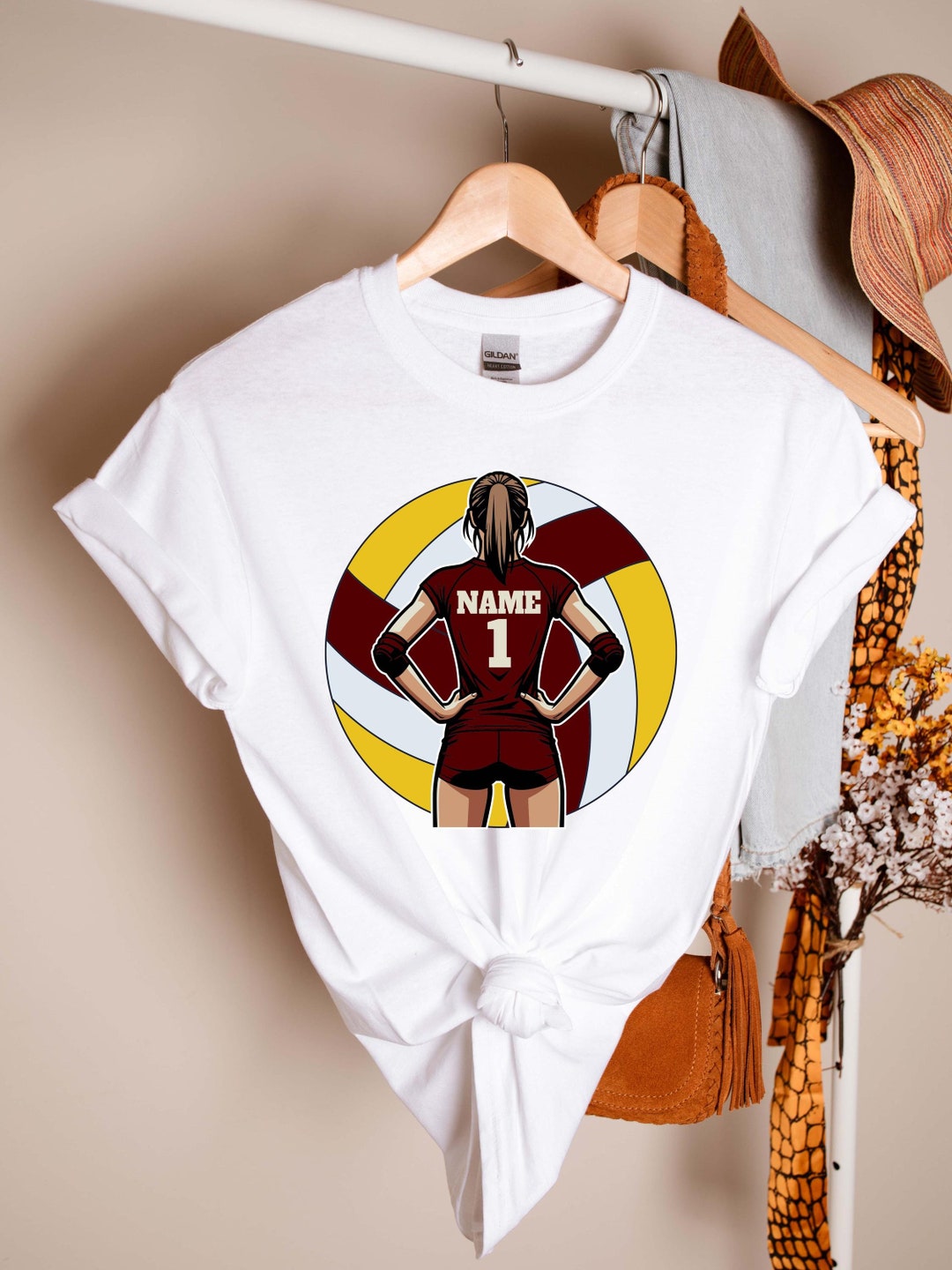 Custom Volleyball Player T-shirt | Personalized Name and Number ...