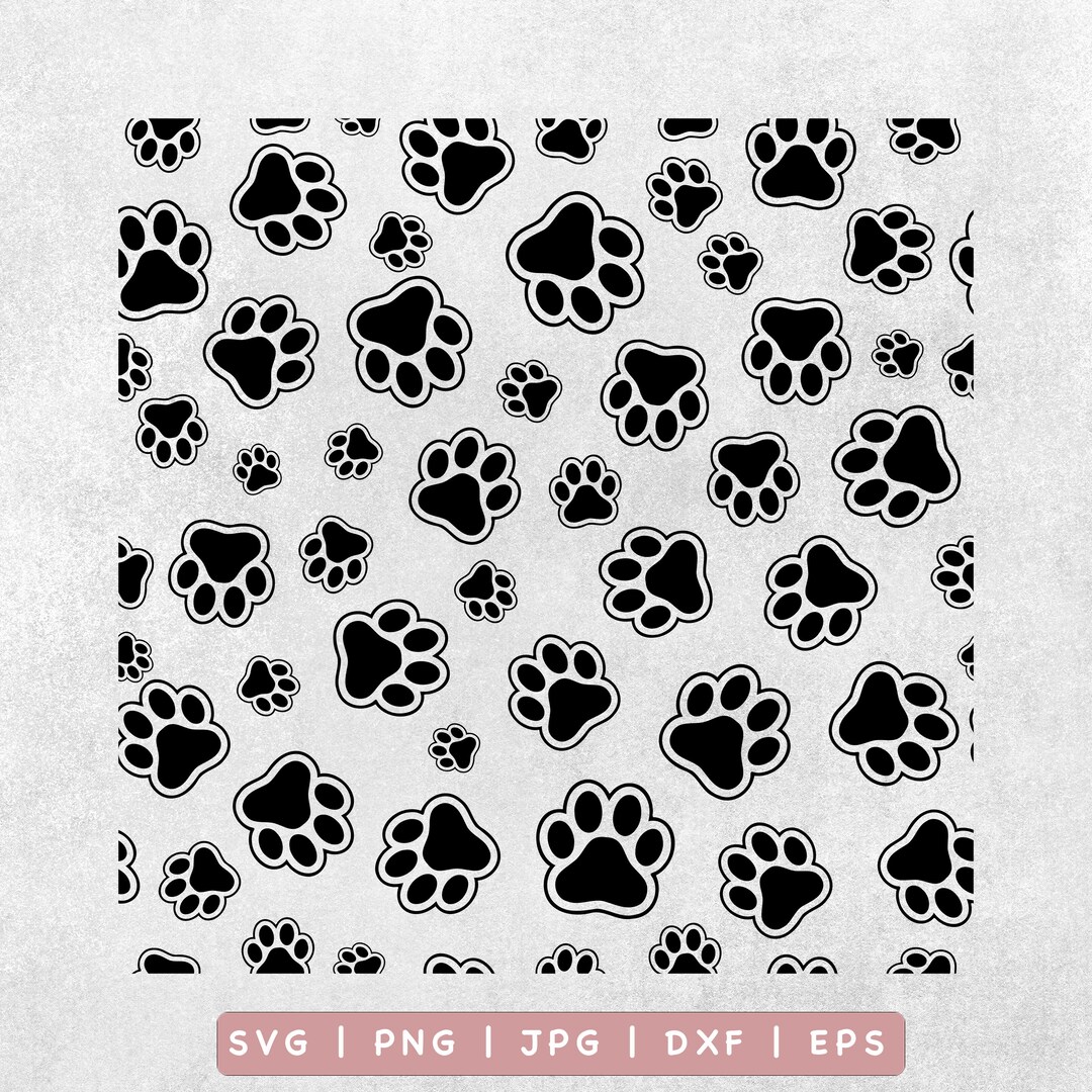 Cat Paw Seamless Pattern SVG, Paw Print Svg, Cat Pattern, Seamless ...