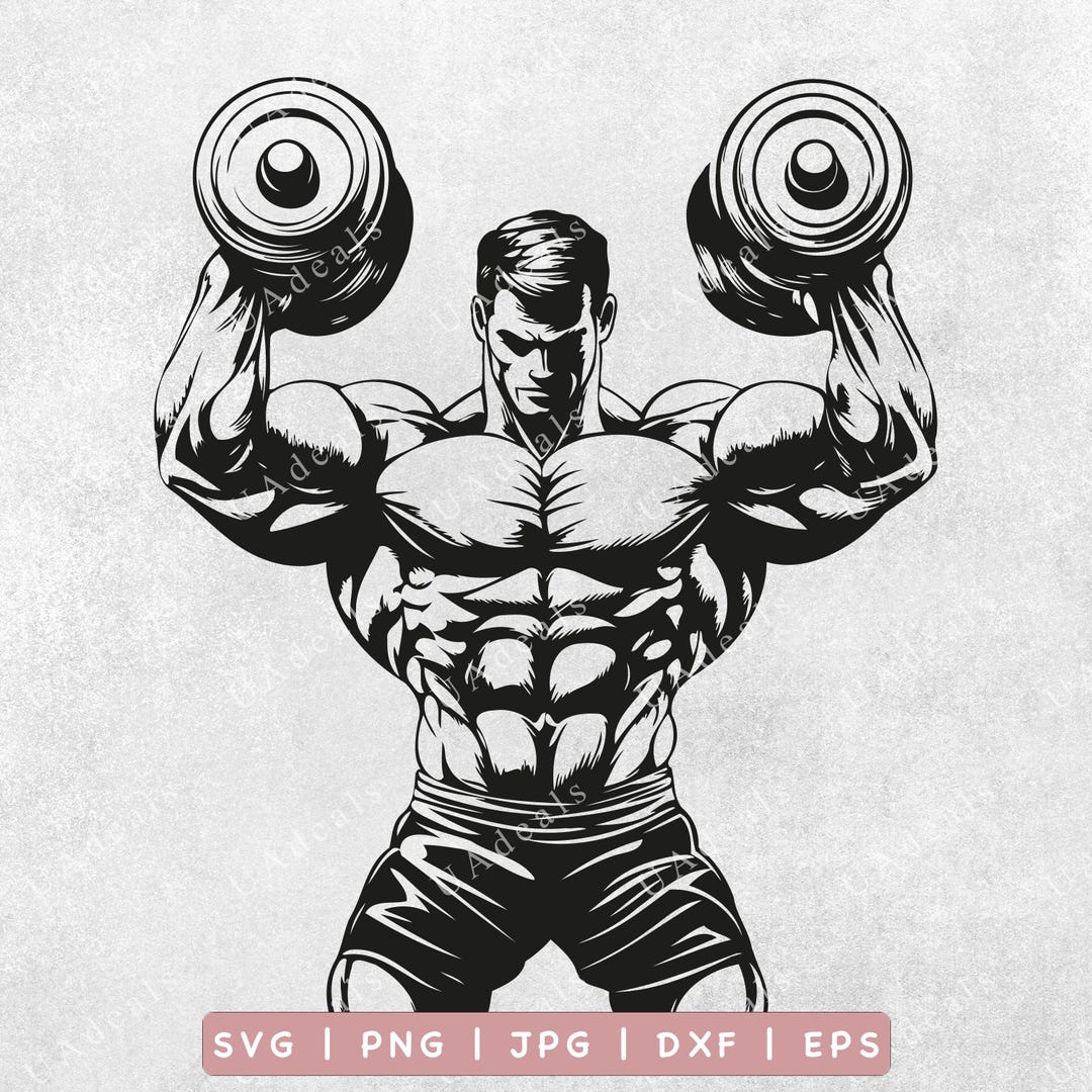 Bodybuilder SVG | Gym PNG | Muscle Man Silhouette | Fitness Clipart ...