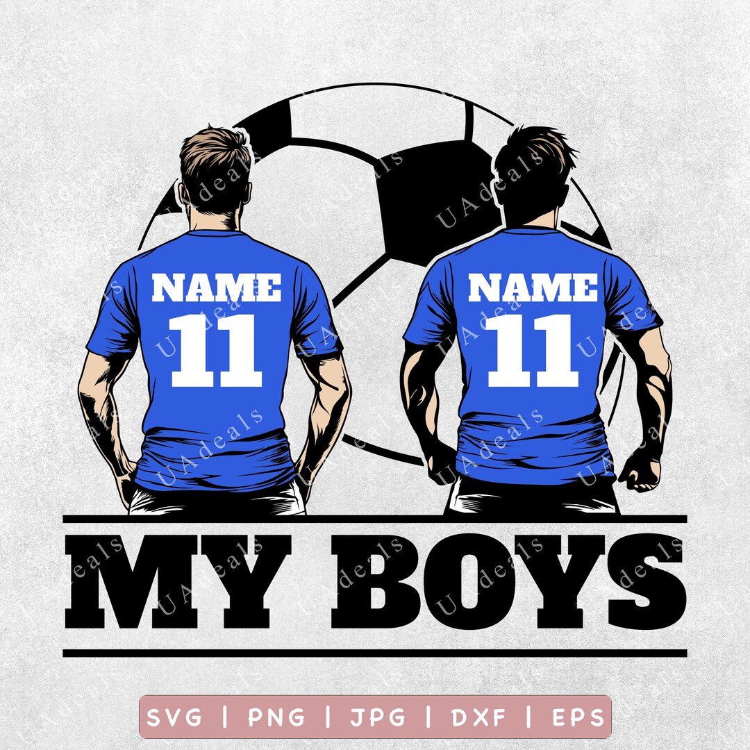 Personalized Two Soccer Players SVG, Custom Team Cut Layered Files ...