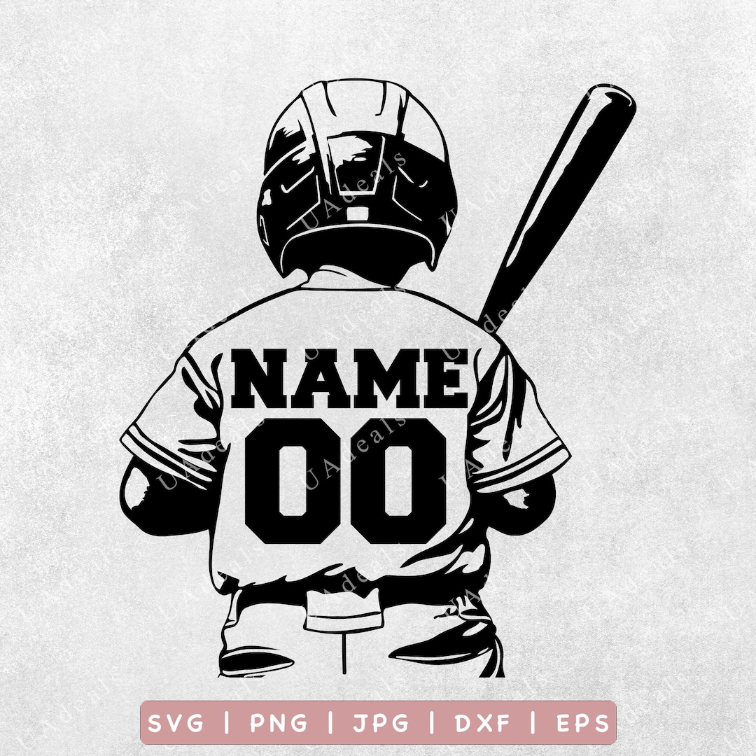 Baseball Player SVG | Personalized Name and Number | Kids Baseball ...