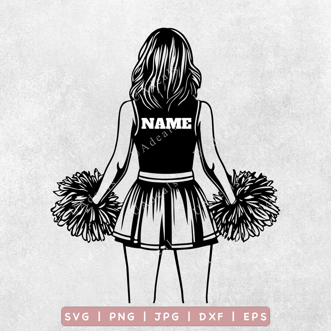 Custom Cheerleader Name SVG PNG | Cheer Dance Cut Files (digital ...