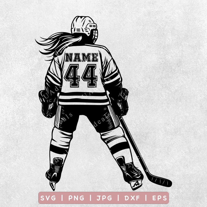 Girls Hockey Player Svg Design - Etsy