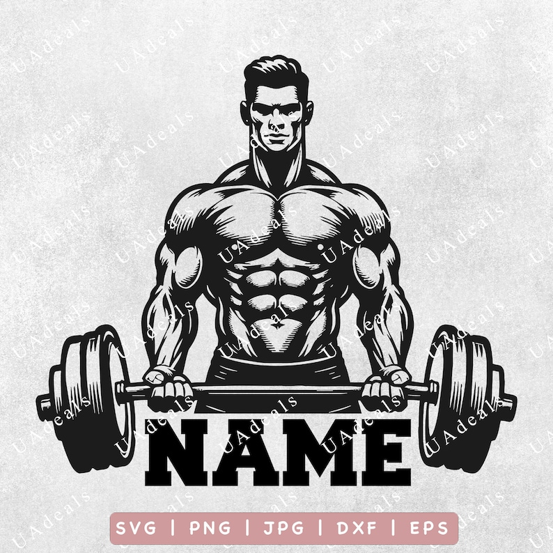Gym Logo SVG PNG, Gym Svg, Bodybuilder Logo SVG, Custom Logo Muscle Man ...