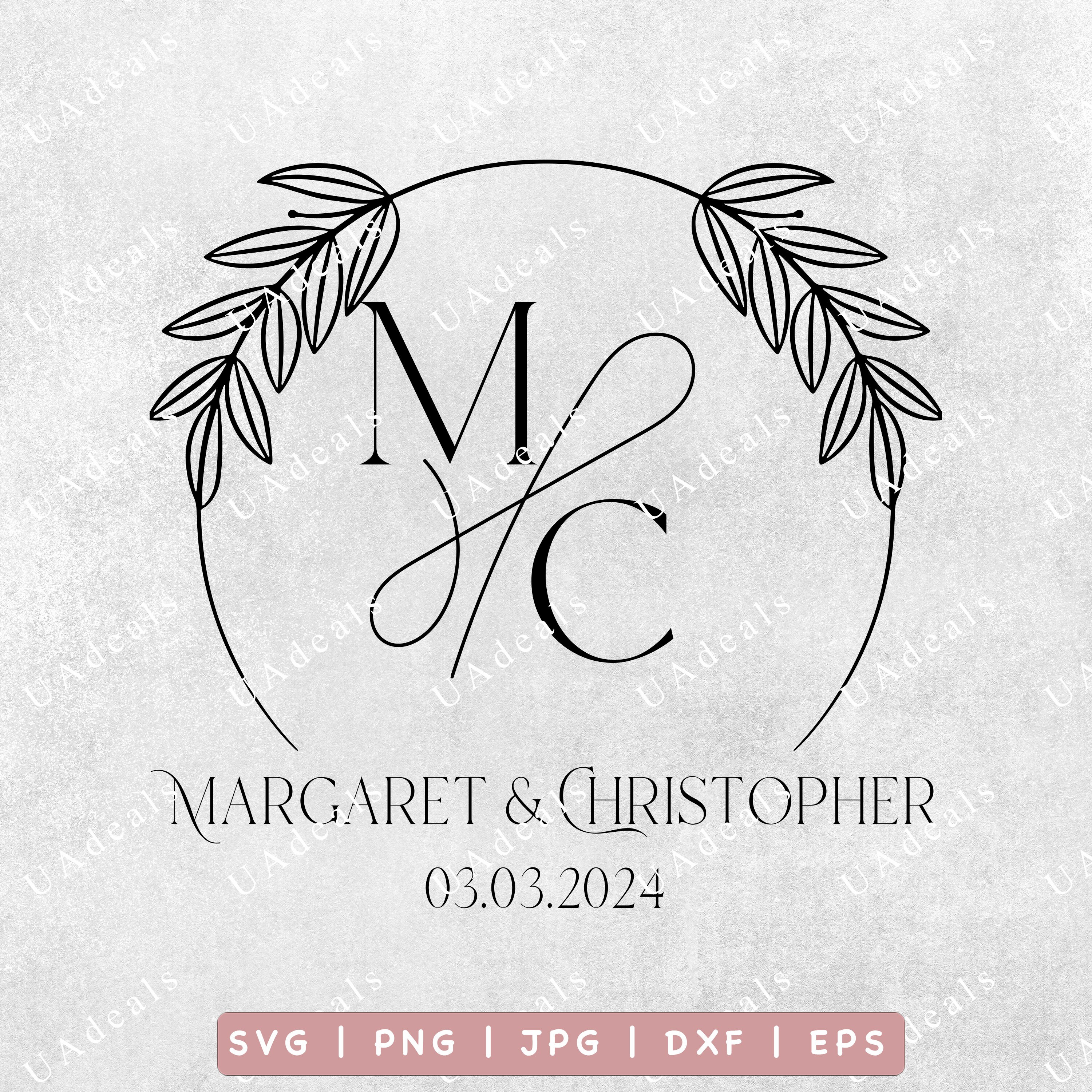 Wedding Monogram SVG, Modern Wedding SVG, Stylish Monogram, Custom ...