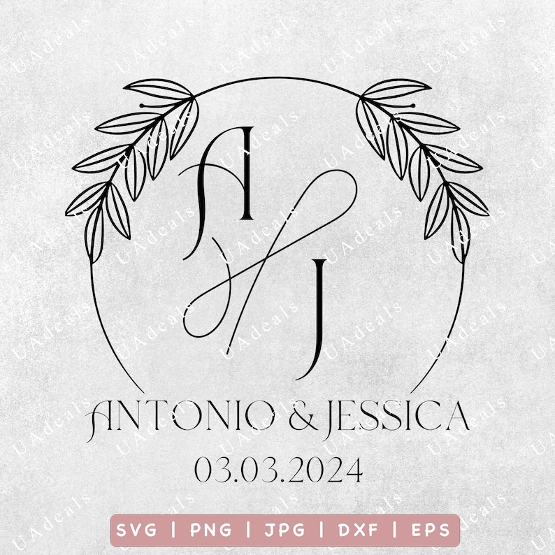 Wedding Monogram SVG, Modern Wedding SVG, Stylish Monogram, Custom ...