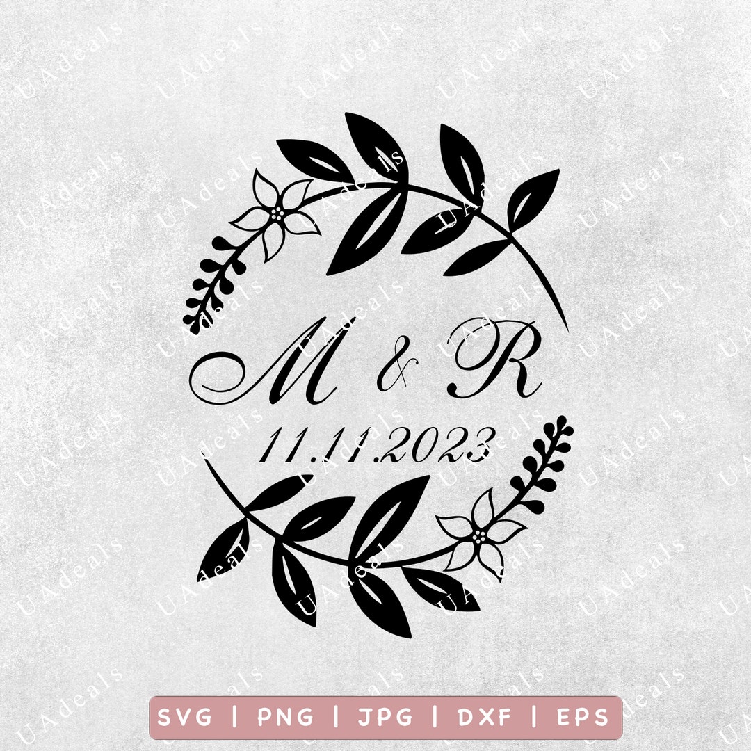 Personalized Wedding Monogram SVG , Stylish Modern Wedding Logo, Custom ...