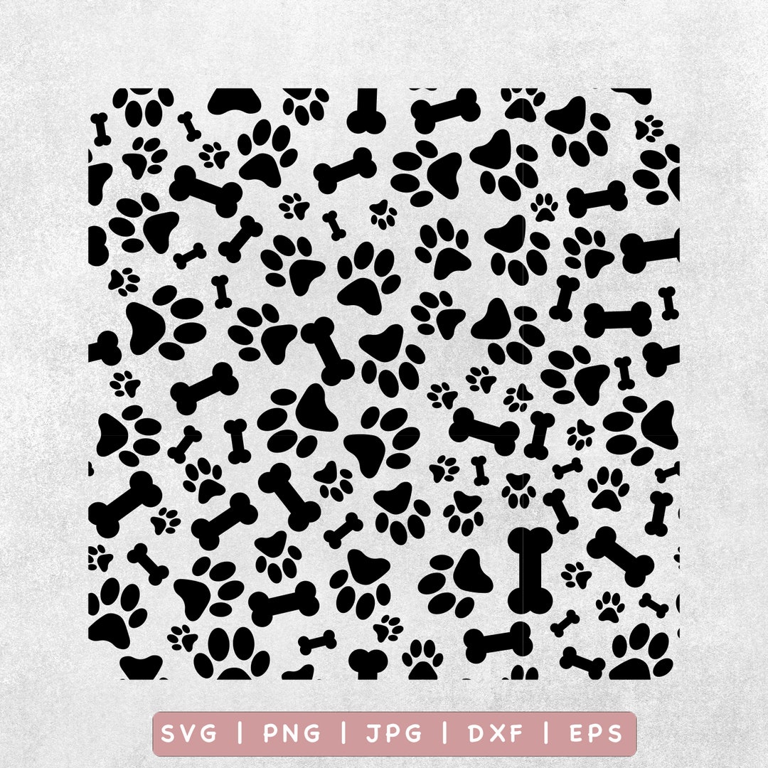 Paw Seamless Pattern SVG, Dog Paw Print Svg, Dog Pattern, Digital Paper ...
