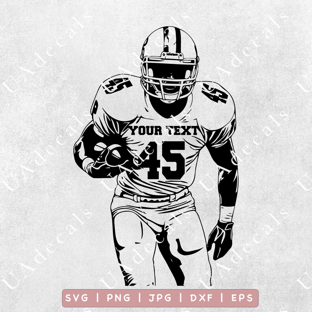 Football Player SVG, Customizable Football Player SVG, Player Name Svg ...