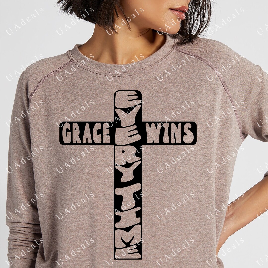 Grace Wins Every Time SVG, Bible Quote Grace Wins SVG, Christian Png ...