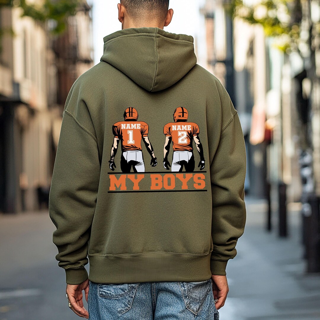 Two Football Players Hoodie, Personalized Two Football Player, American ...