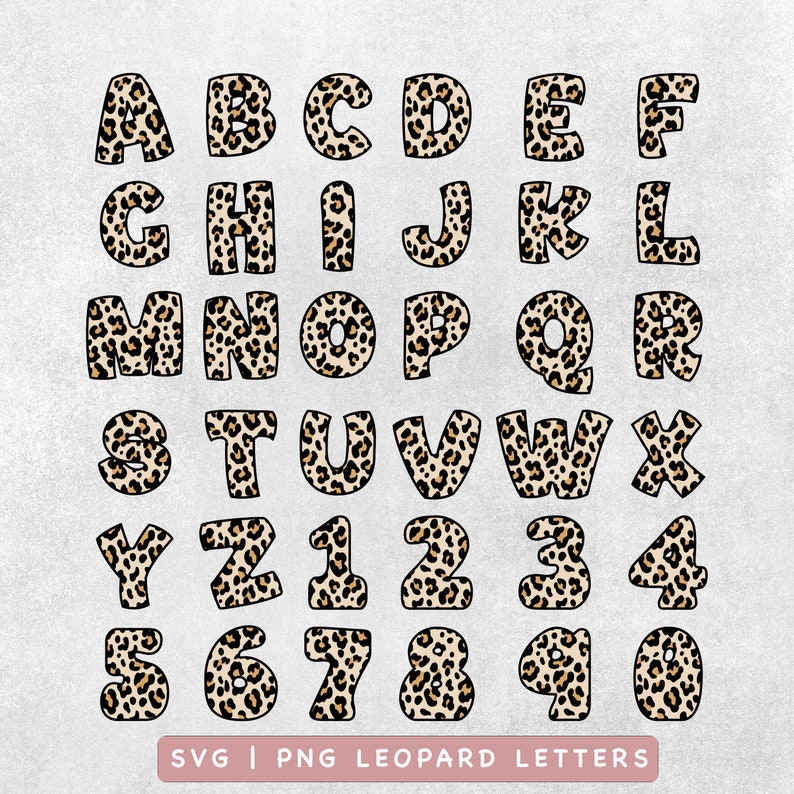 Leopard Alphabet SVG, Leopard Font Png, Leopard Font SVG, Leopard Print ...