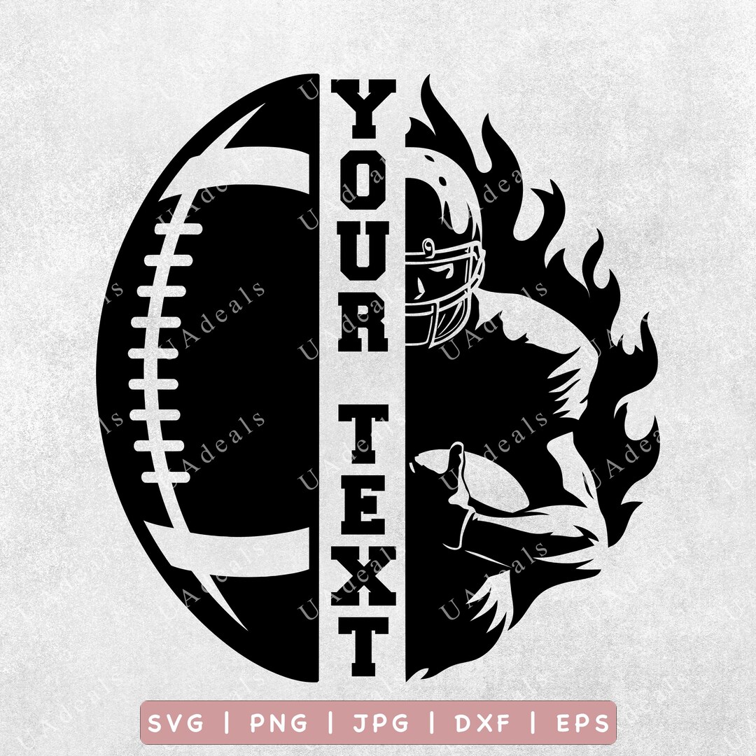 Football Split Monogram SVG, Personalized Jersey Number (digital ...