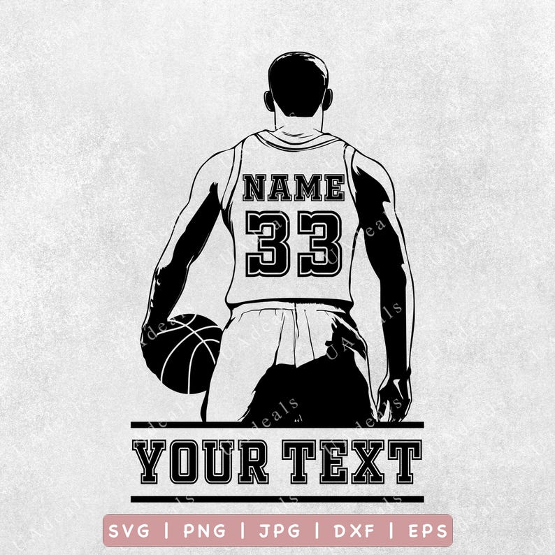 Basketball Player SVG | Custom Name & Number PNG (digital Download) - Etsy