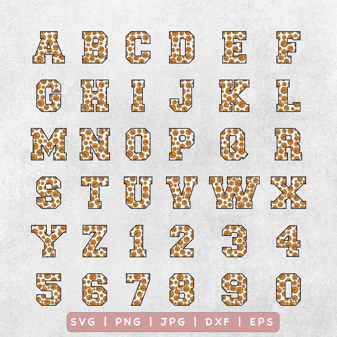 Basketball Alphabet SVG, Sports Font Png, Basketball Letters SVG ...