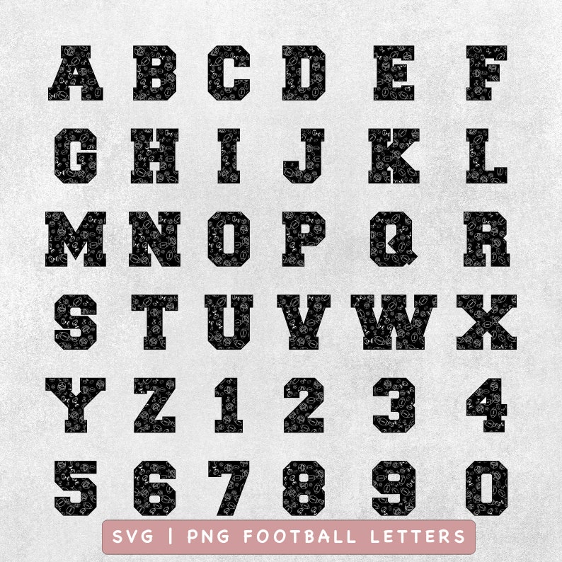 Football Alphabet SVG | Sports Letters PNG (digital Download) - Etsy