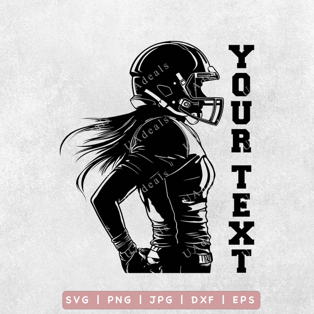 Football Girl Silhouette SVG | Female Athlete Cut File (digital ...