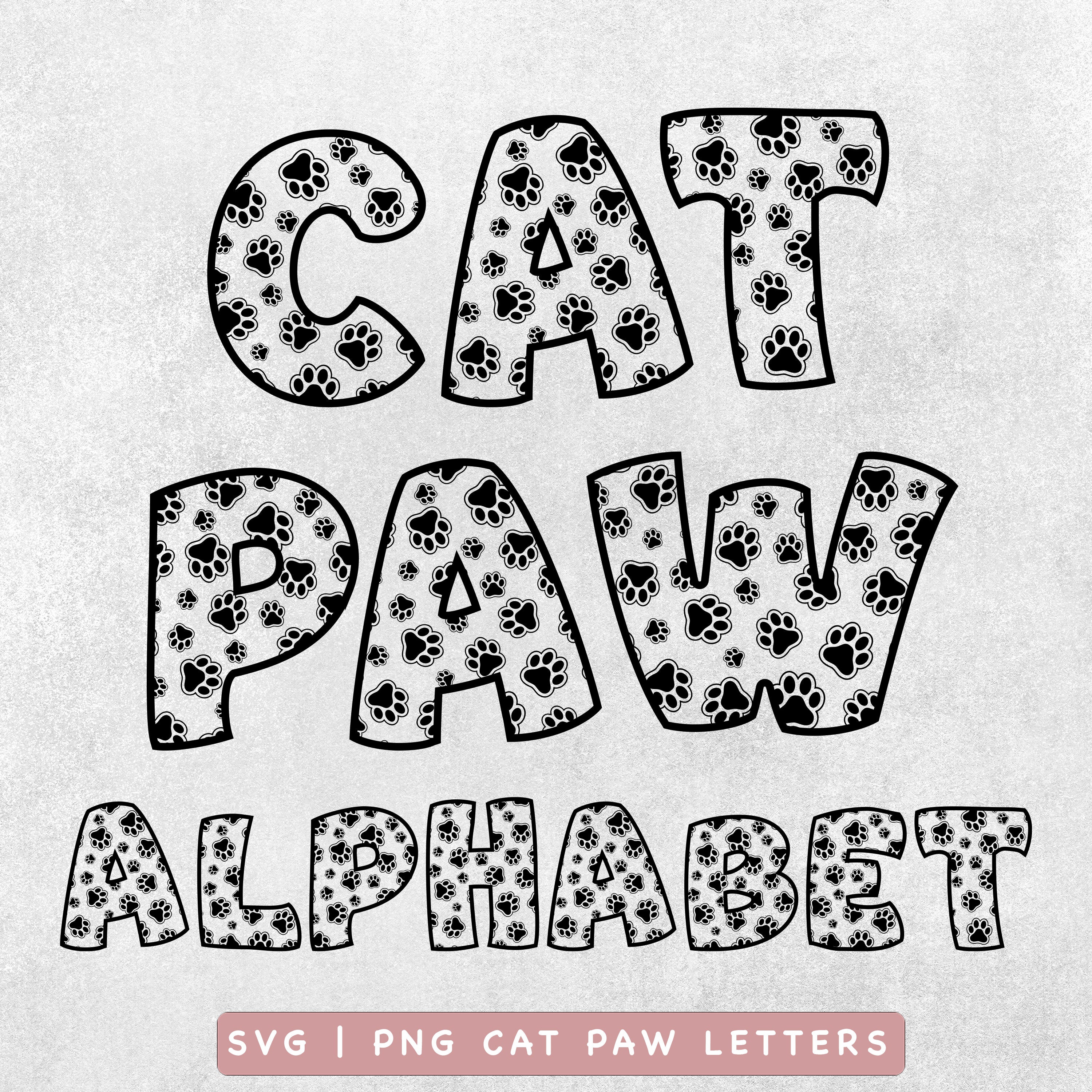 Cat Paw Print Alphabet, SVG PNG Cut Files (digital Download) - Etsy UK