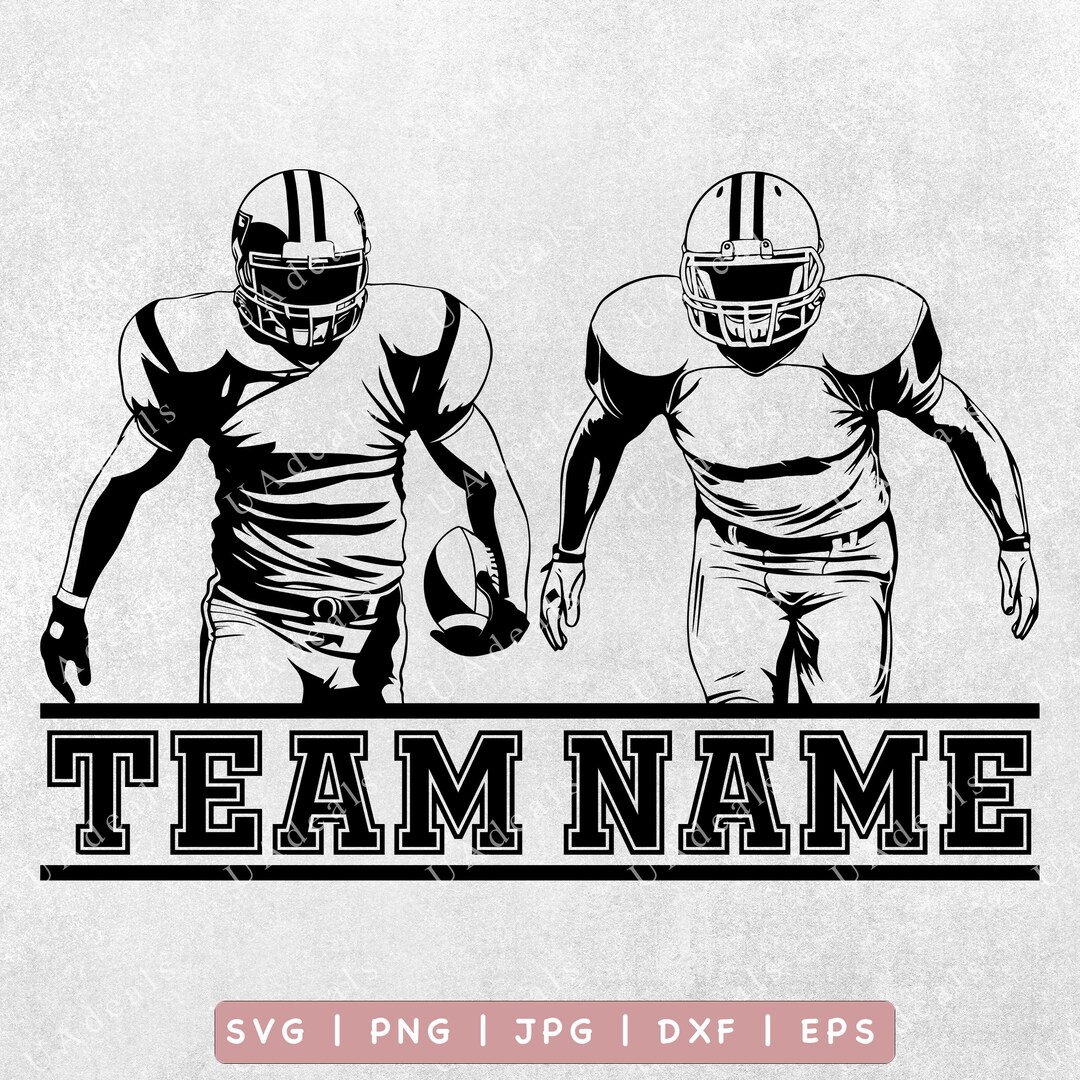 Two Football Player SVG | Team Name Cut File (digital Download) - Etsy